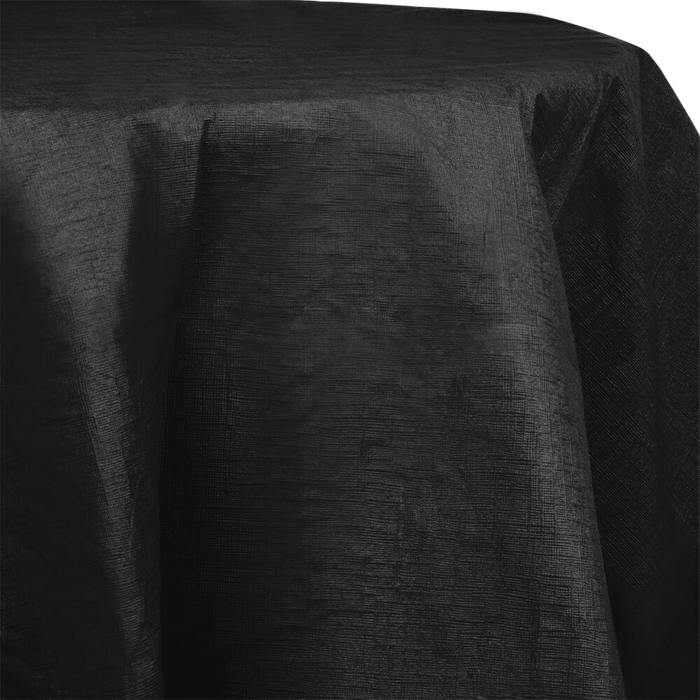 Creative Converting 923260 82" Black Velvet Tissue / Poly Table Cover