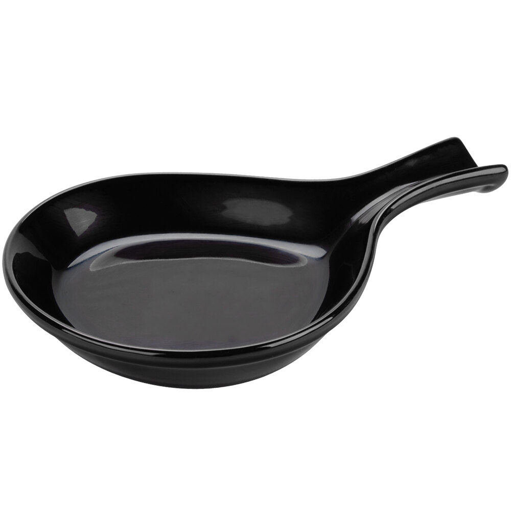 Tuxton BBP-100 Black 12 oz. China Fry Pan Server - 12/Case
