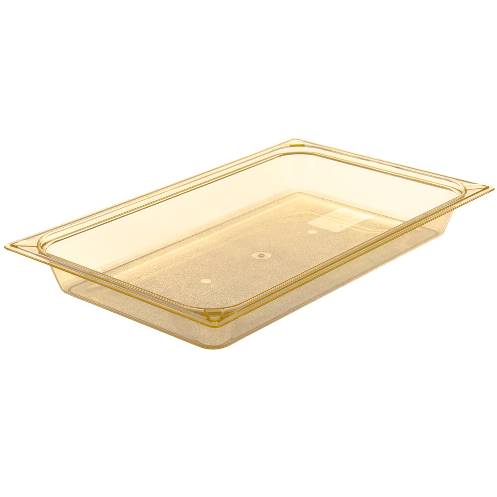 Carlisle 10400B13 StorPlus Full Size Amber High Heat Plastic Food Pan ...
