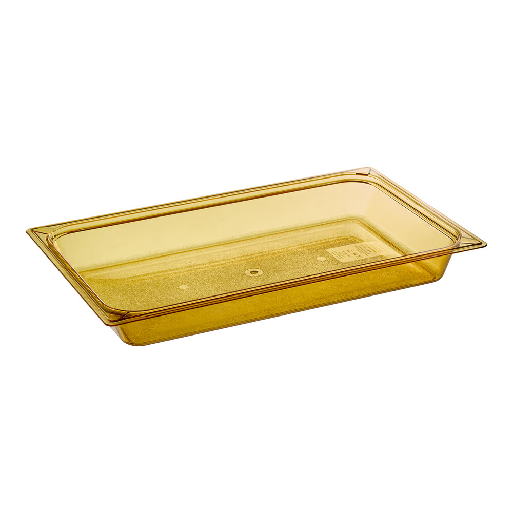 Carlisle 10400B13 StorPlus Full Size Amber High Heat Plastic Food Pan ...