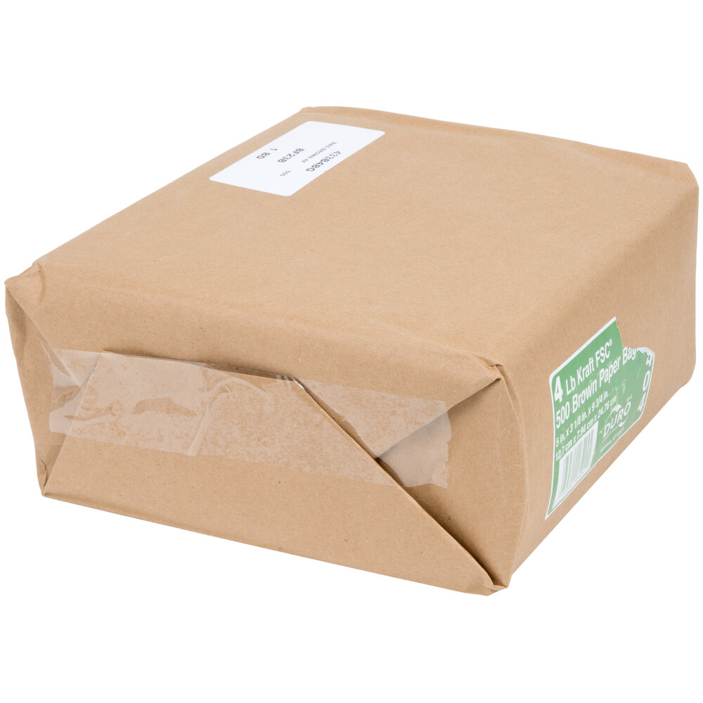 Duro 4 lb. Brown Paper Bag - 500/Bundle