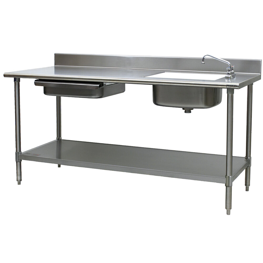 Eagle Group PT 3096 Stainless Steel Prep Table with Sink, Drawer ...