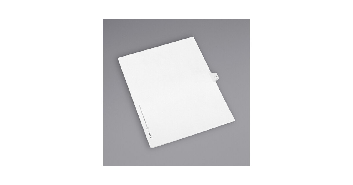 Avery Index Cards Printable Avery Individual Legal Exhibit Dividers ...
