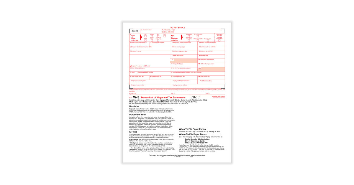 W3 Form 2022