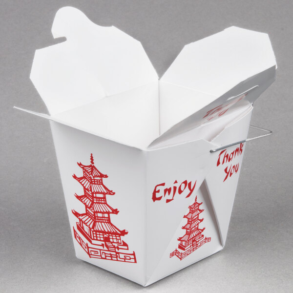 Fold-Pak Chinese Take-Out Container w/ Handle (500/Case)