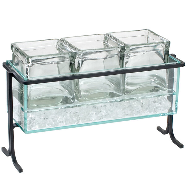 Cal-Mil 1806-7-13 Iron Tall Black Iced Jar Display - 13 1/2" x 5 1/2" x 9"