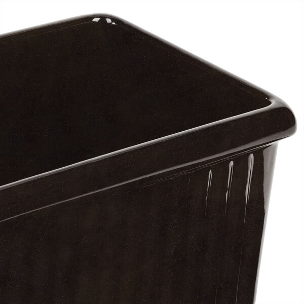 Tablecraft CW1530BKGS 3 Qt. Black with Green Speckle Rectangle Server ...