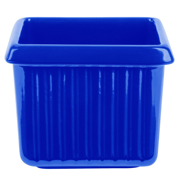 Tablecraft CW1520CBL 1 Qt. Cobalt Blue Cast Aluminum Rectangle Server ...