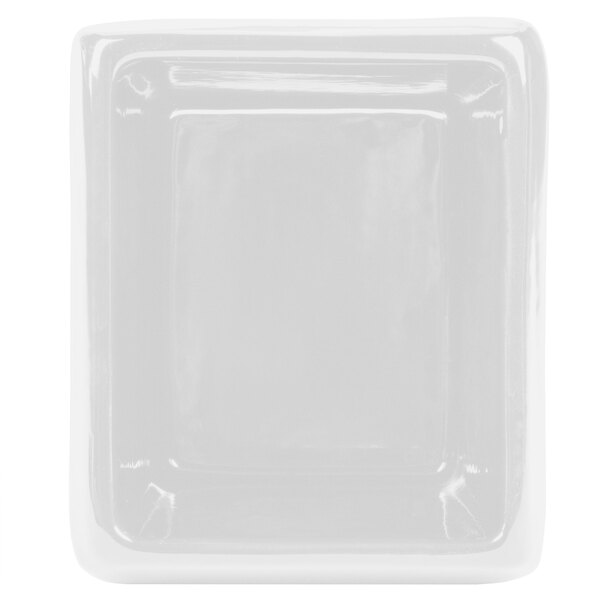 Tablecraft CW1520W 1 Qt. White Cast Aluminum Rectangle Server with Ridges