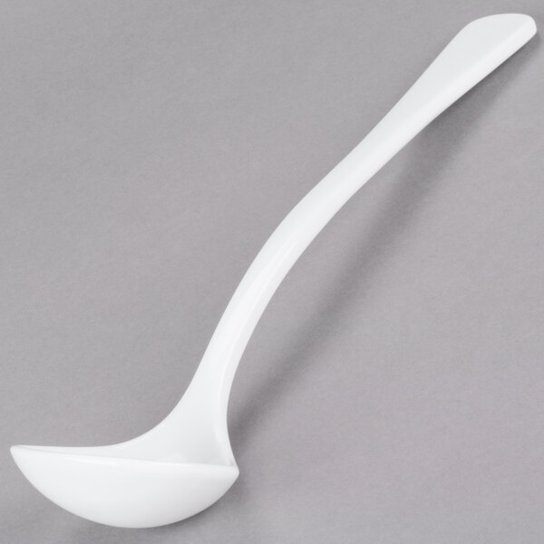Tablecraft CW9000 1 oz. White Cast Aluminum Long Ladle