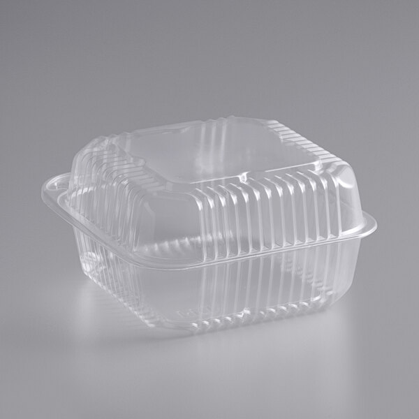 Durable Packaging PXT-600 Duralock 6" x 6" x 3" Clear Hinged Lid ...