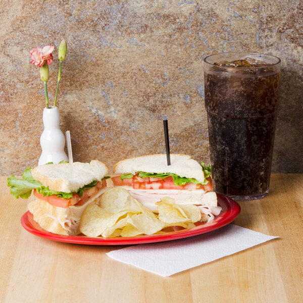 GET OP-950-RSP Red Sensation 9 3/4" x 7 1/4" Oval Platter - 24/Case