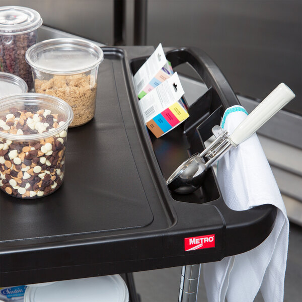 Metro myCart MY2030-34BL Black Utility Cart with Three Shelves and ...