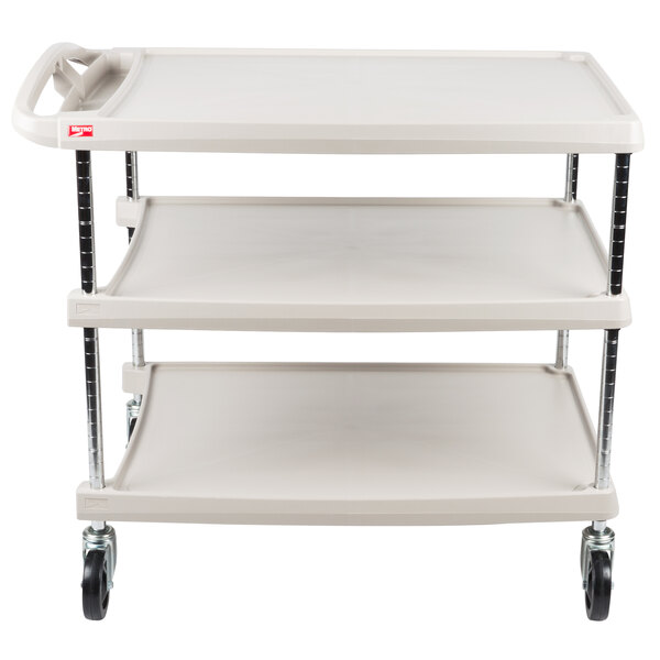 Metro myCart MY2636-35G Gray Utility Cart with Three Shelves and Chrome ...