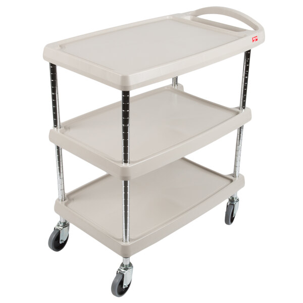 Metro myCart MY1627-34G Gray Utility Cart with Three Shelves and Chrome ...