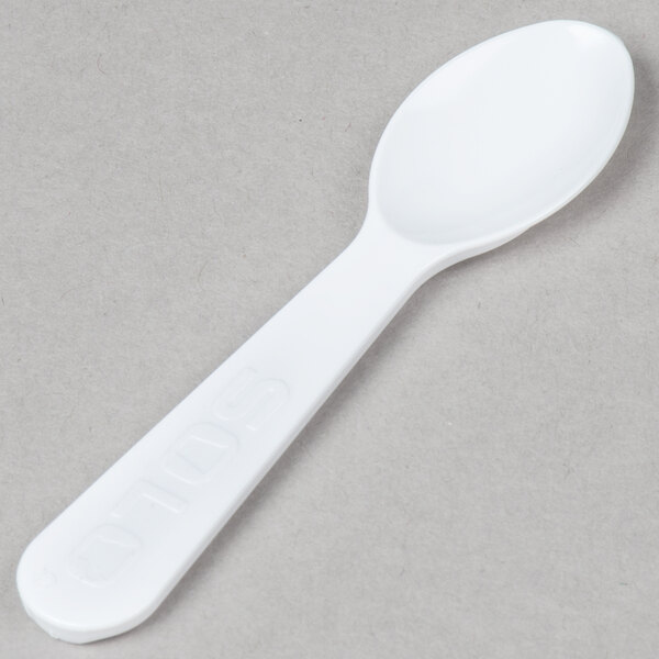 Solo 00080-0222 3" White Plastic Taster Spoon - 3000/Case