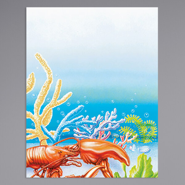 Choice 8 1/2" x 11" Menu Paper - Seafood Themed Ocean Design Cover ...