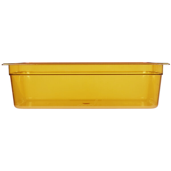 Rubbermaid FG232P00AMBR Full Size Amber High Heat Plastic Food Pan - 6 ...