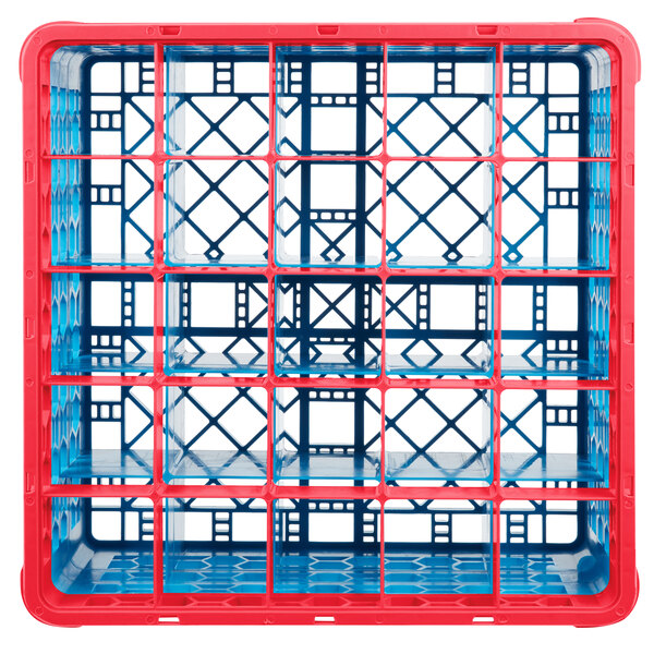 Carlisle RG25-3C410 OptiClean 25 Compartment Red Glass Rack with 3 ...