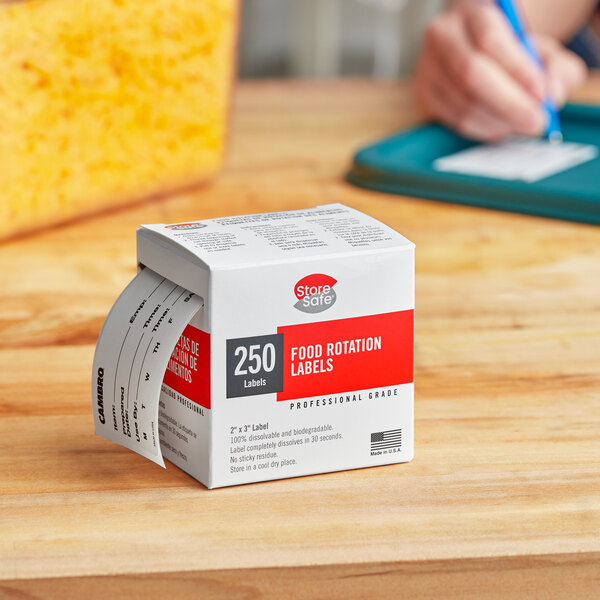 Cambro 23SLB6250 250 Count StoreSafe 3" x 2" Dissolvable Product Label ...