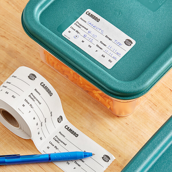 Cambro 23SLB6250 250 Count StoreSafe 3" x 2" Dissolvable Product Label ...