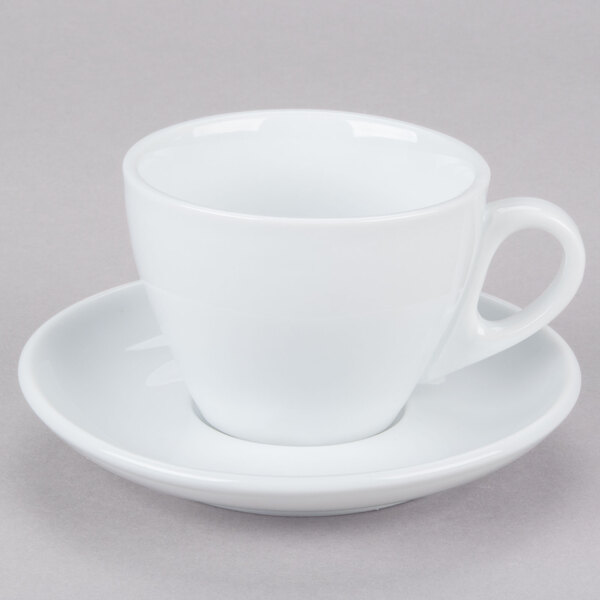 CAC E-75 Venice 7.5 oz. White Cup with 5 7/8" Saucer - 36/Case
