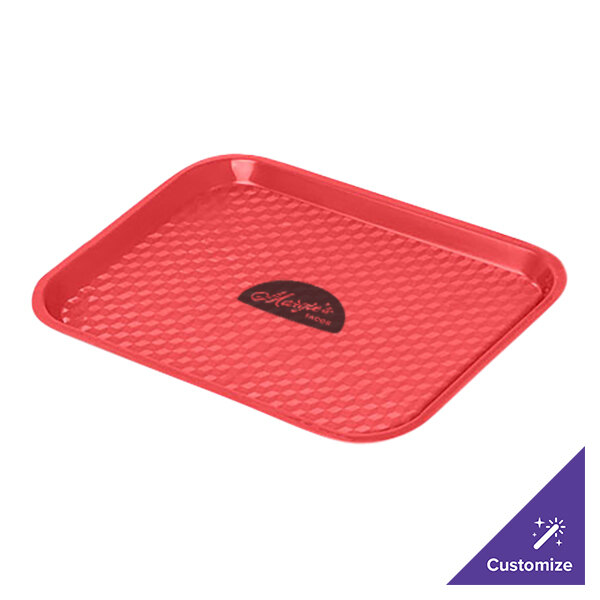 GET FT-16-R Red 16 1/4" x 12" Customizable Polypropylene Fast Food Tray ...