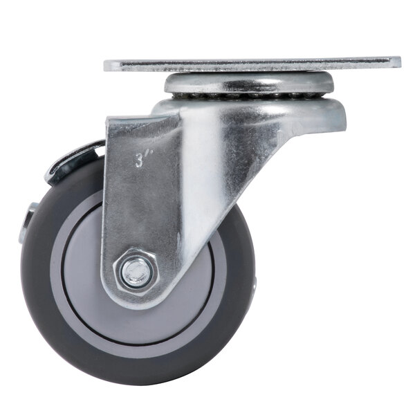 Cambro 60040 3" Replacement Swivel Caster with Brake for Service Carts ...