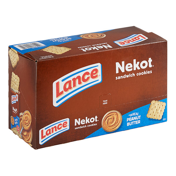 Lance Nekot Vanilla Cookie with Peanut Butter Filling 20 Count Box - 6/Case