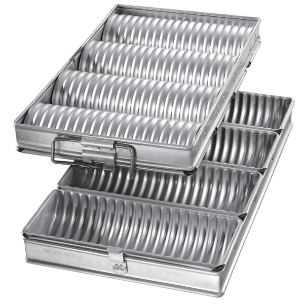 Chicago Metallic 48514 Glazed Aluminized Steel Crimped Round 4 Loaf ...