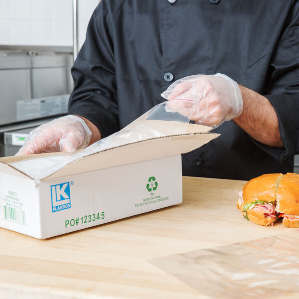 LK Packaging Plastic Lip and Tape Resealable Sandwich / Cookie Bag 7" x ...
