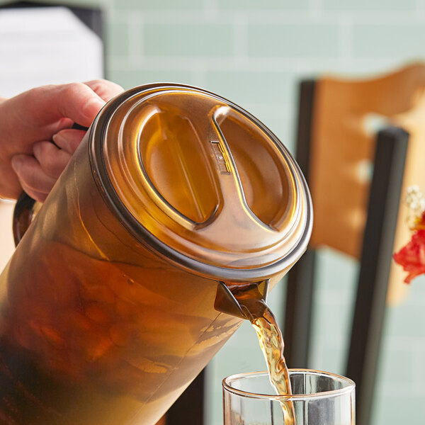 GET LID-3064-1-A Amber Replacement Lid for 64 oz. Textured Pitcher