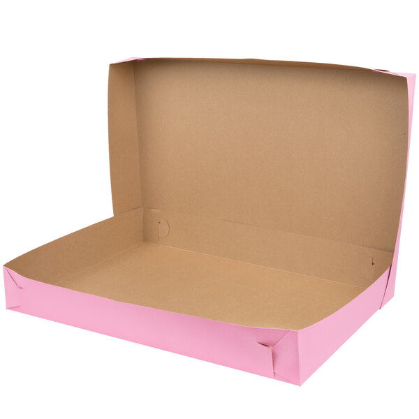 28" x 20" x 4" Pink Full Sheet 2-Piece Cake / Bakery Box - 50/Bundle