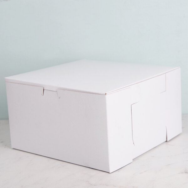 9" x 9" x 5" White Cake / Bakery Box - 100/Bundle