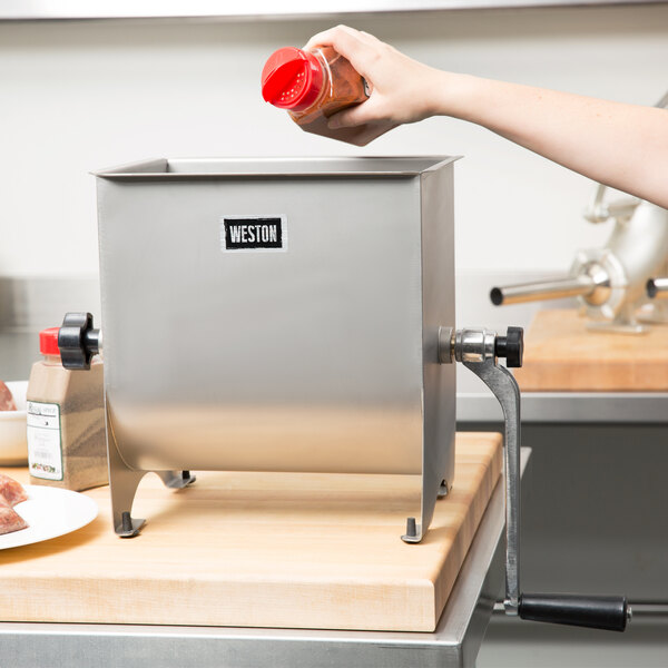 Meat Mixer | Weston 36-1901-W 20 lb. Manual Meat Mixer | WebstaurantStore