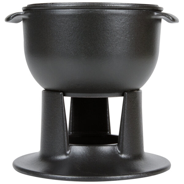 Matfer Bourgeat 070971 1 Qt. Enameled Cast Iron Fondue Pot with Forks
