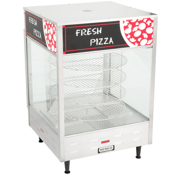 Nemco 6452 Single Door Rotating 4-Tier Pizza Merchandiser with 18 ...