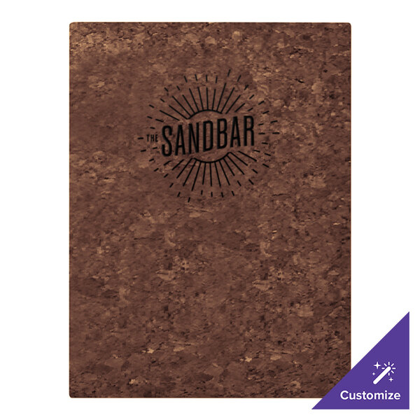 Menu Solutions CO600C-DB 8 1/2" x 11" Customizable Dark Cork Single ...