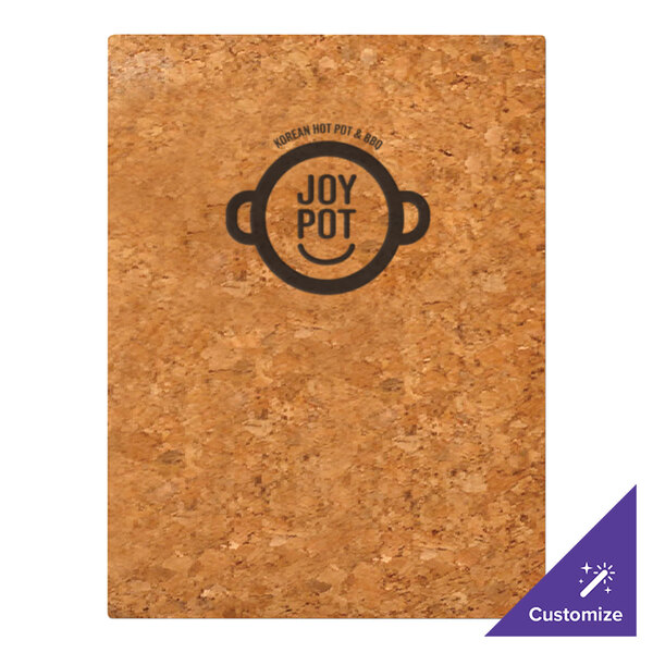 Menu Solutions CO600C-NC 8 1/2" x 11" Customizable Natural Cork Single ...