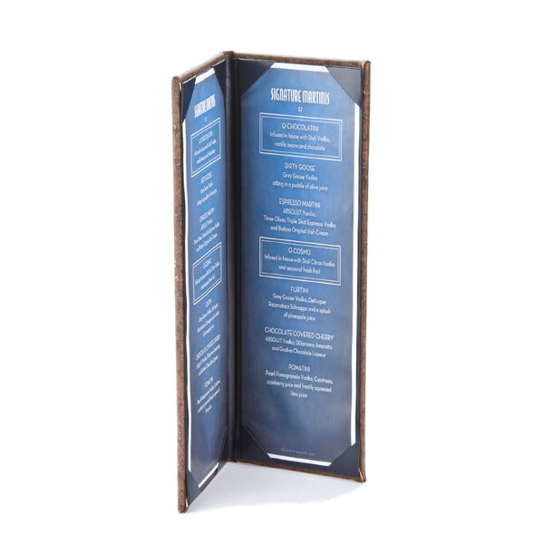 Menu Solutions CO620BD-DB 4 1/4" x 14" Customizable Dark Cork 2 View ...