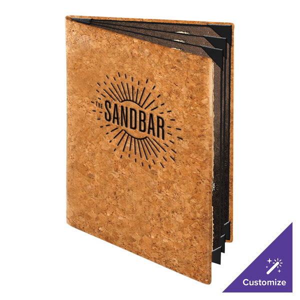 Menu Solutions CO660C-NC 8 1/2" x 11" Customizable Natural Cork 6 View ...