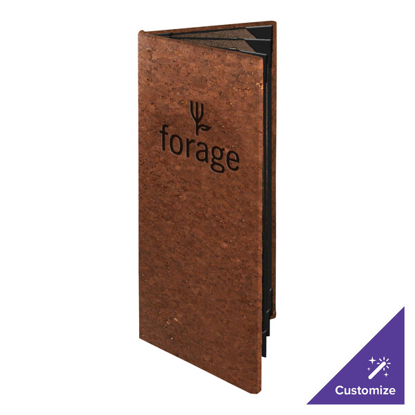 Menu Solutions CO660BD-DB 4 1/4" x 14" Customizable Dark Cork 6 View ...
