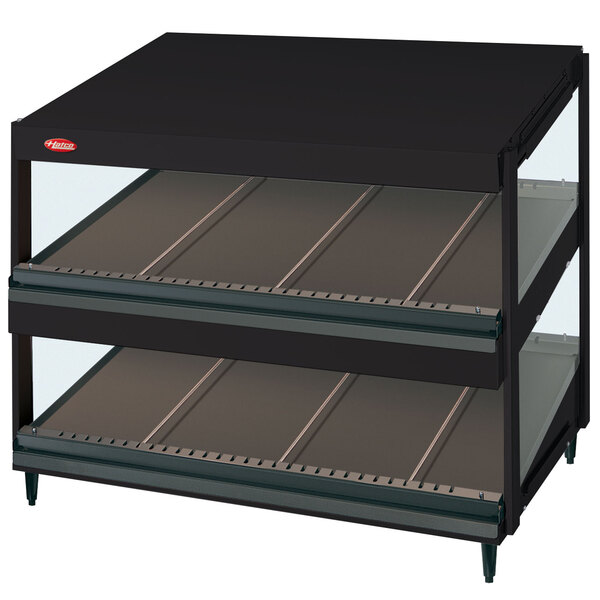 Hatco GRSDS-36D Black Glo-Ray 36" Slanted Double Shelf Merchandiser - 120V