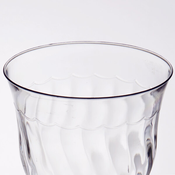 Fineline 2207 Flairware 6 oz. Clear 2-Piece Plastic Wine Goblet - 120/Case