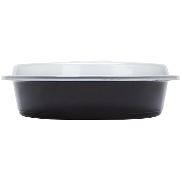 Pactiv Newspring NC737B 35 oz. Black 8" VERSAtainer Round Microwavable ...
