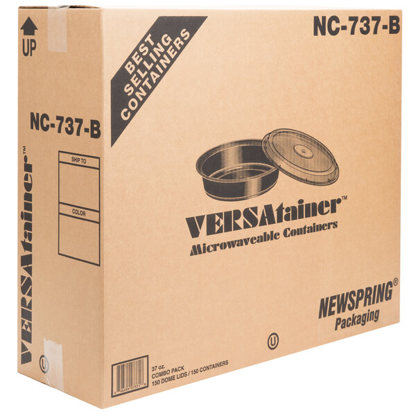 Pactiv Newspring NC737B 35 oz. Black 8" VERSAtainer Round Microwavable ...