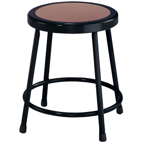 National Public Seating 6218 Black 18" Hardboard Round Lab Stool