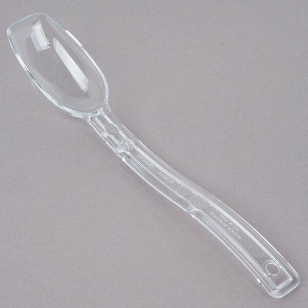 Cambro SPO8CW135 0.5 oz. Clear Camwear Solid Salad Bar / Buffet Spoon