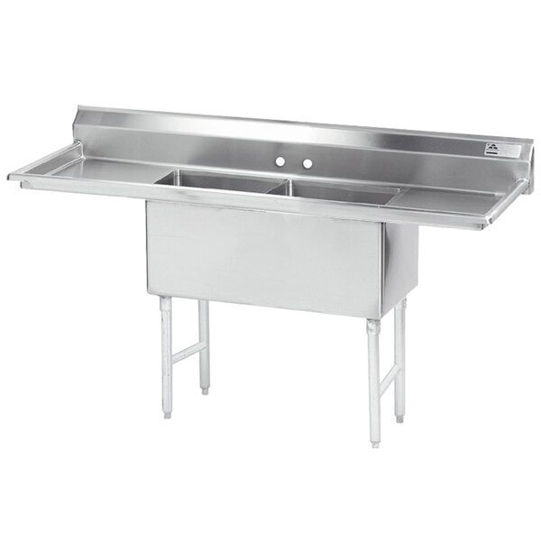 Advance Tabco FS-2-3024-24RL Spec Line 108" Fabricated Two Compartment ...