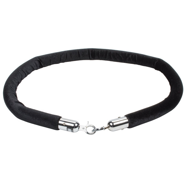 Aarco Black 5' Stanchion Rope with Chrome Ends for Rope Style Crowd ...